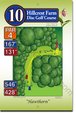 Hole 10 – Hawthorn - Hillcrest Farm Championship Disc Golf Course